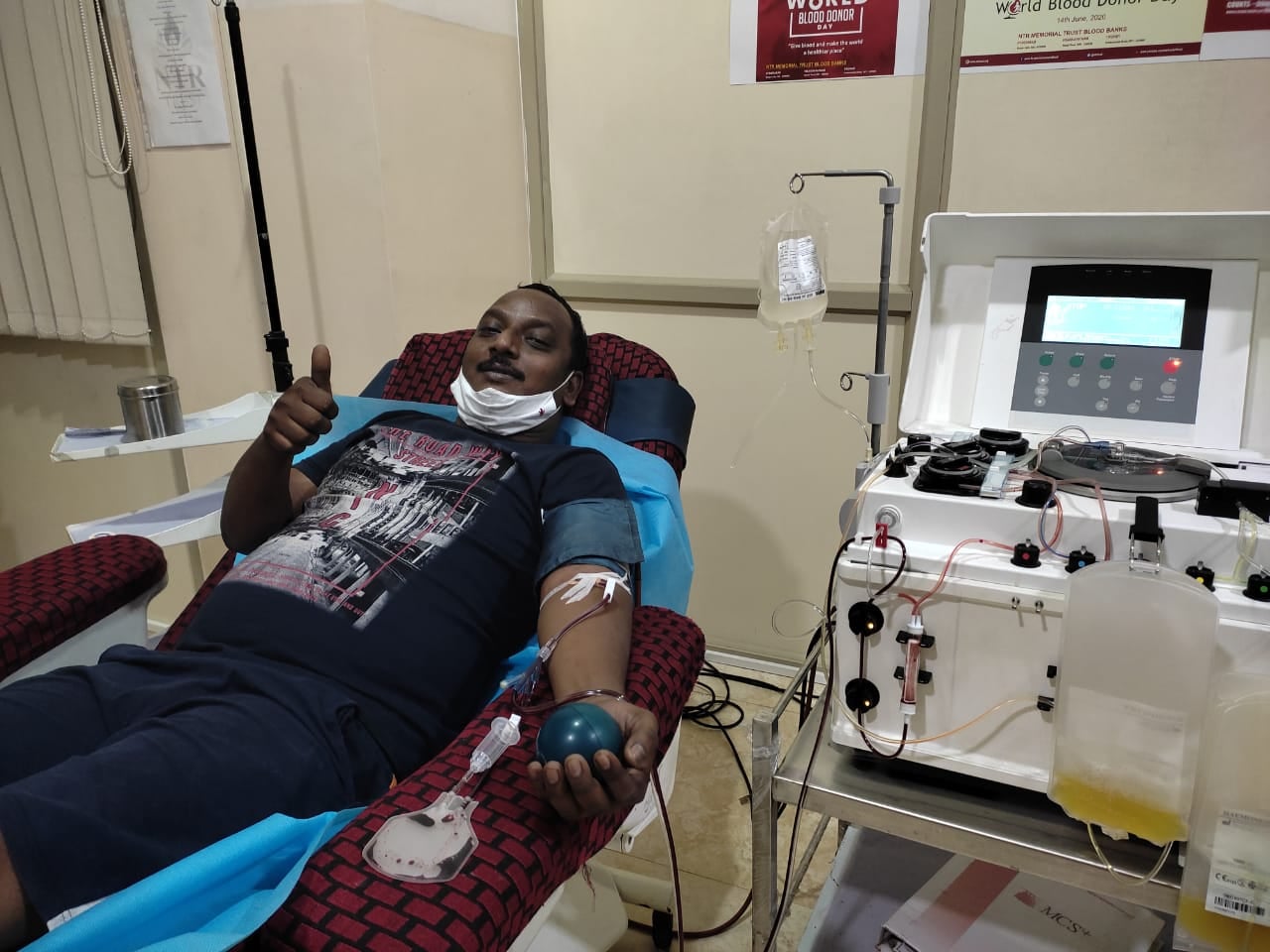 Sh S Sathish Garu had donated single donor platelets (SDP) at NTR ...